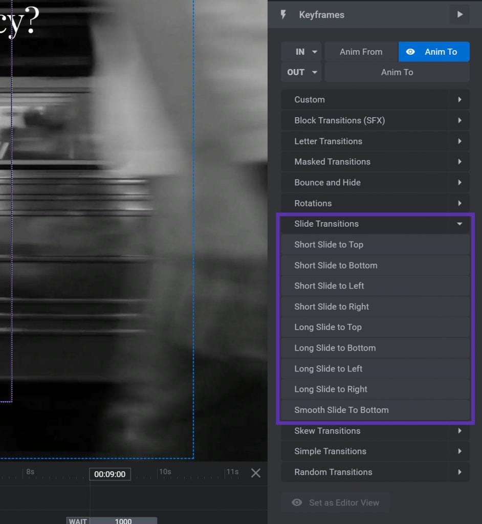 Slider Revolution Manual - Using Presets to Quickly Apply Animations