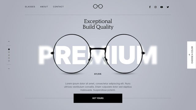 Optic Shop Showcase Slider - Slider Revolution WordPress Builder
