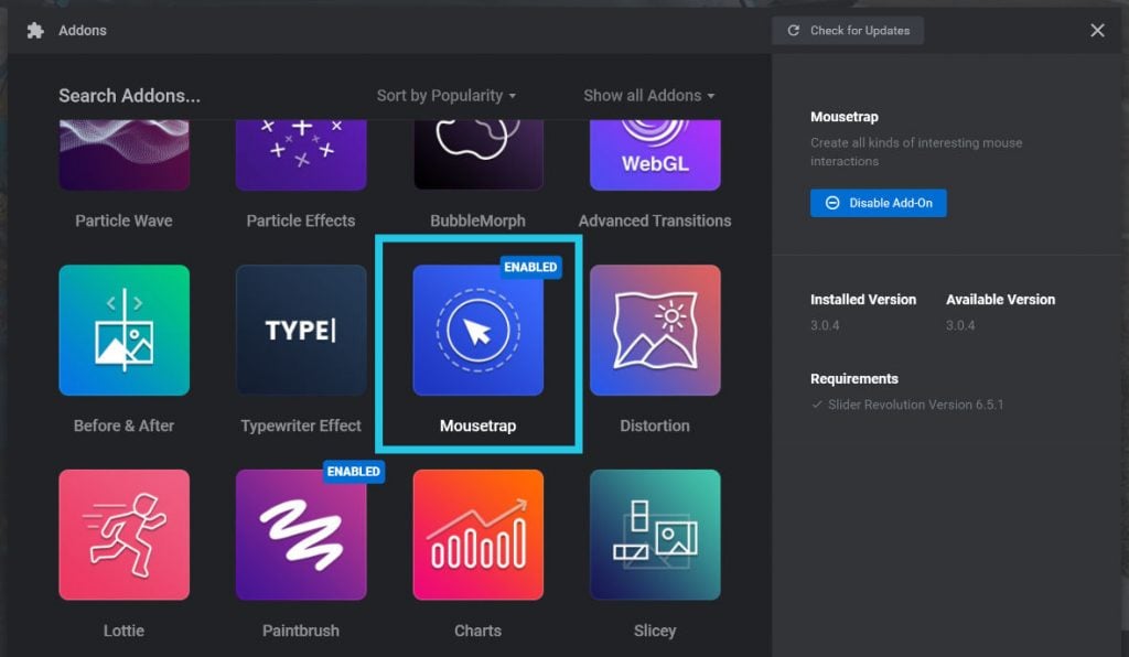 Slider Revolution Manual - Mousetrap Addon Guide