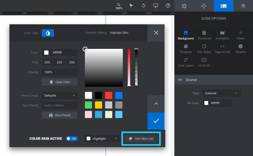 Slider Revolution Manual - Skin Based Color Schemes