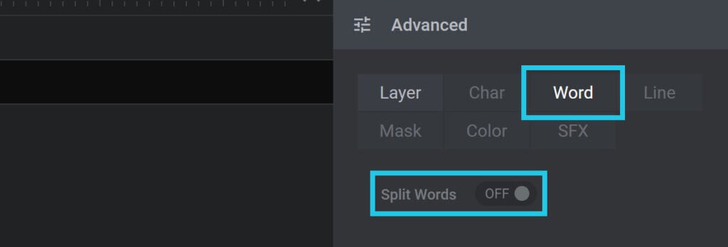 Slider Revolution Manual - Advanced Word Animations Tab