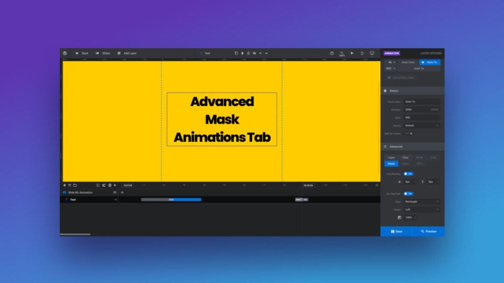 Slider Revolution Manual - Advanced Mask Animations Tab
