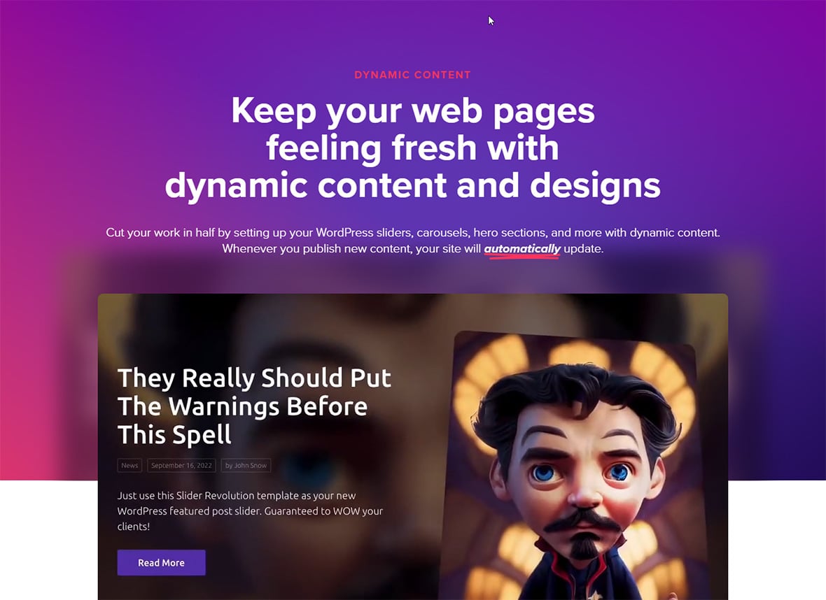 Keep your web pages feeling fresh with dynamic content